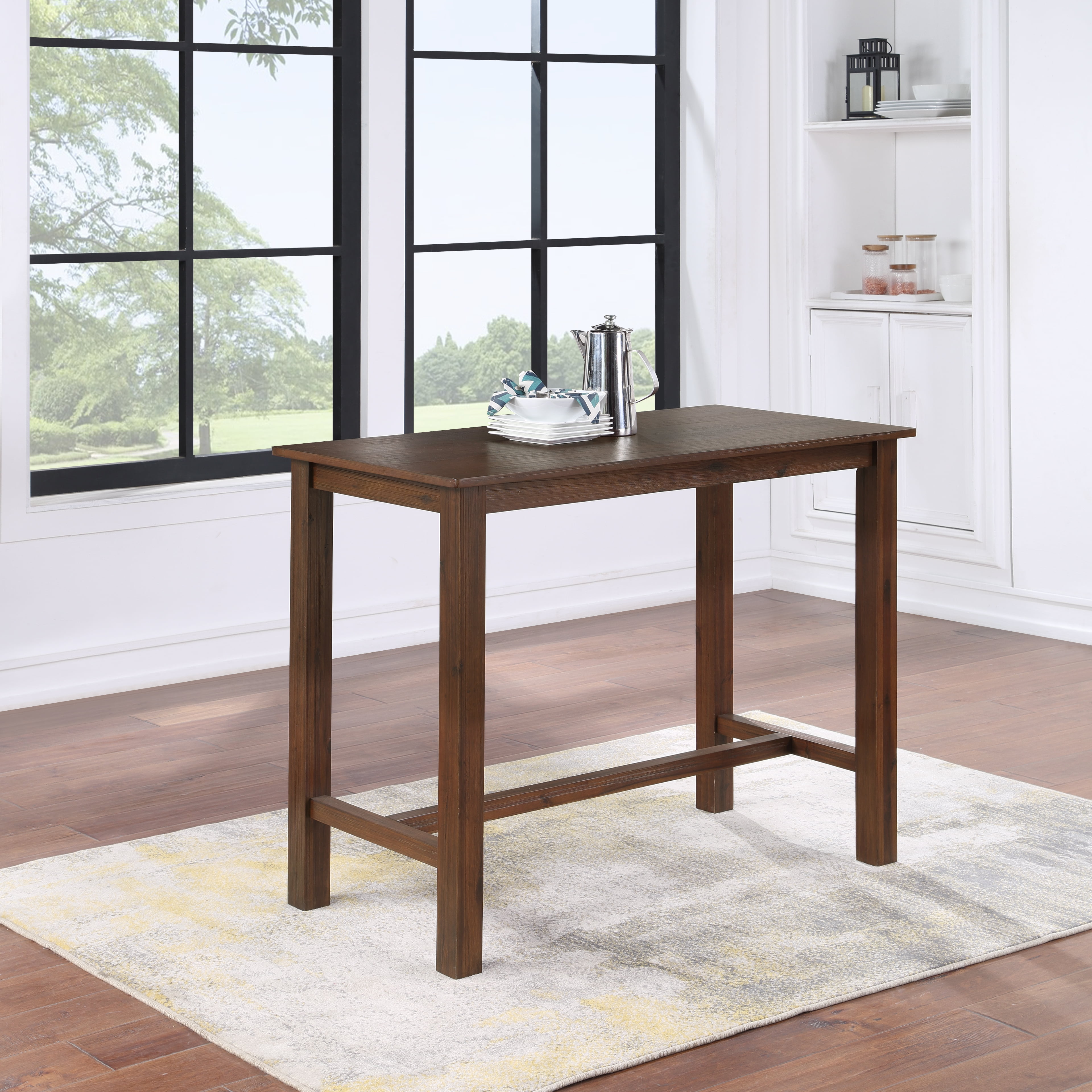 Boraam Sonoma Rubberwood Rectangular Pub Table - Chestnut Wire-Brush ...