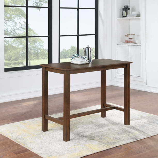 Boraam Sonoma Rubberwood Rectangular Pub Table - Chestnut Wire-Brush Finish - Walmart.com