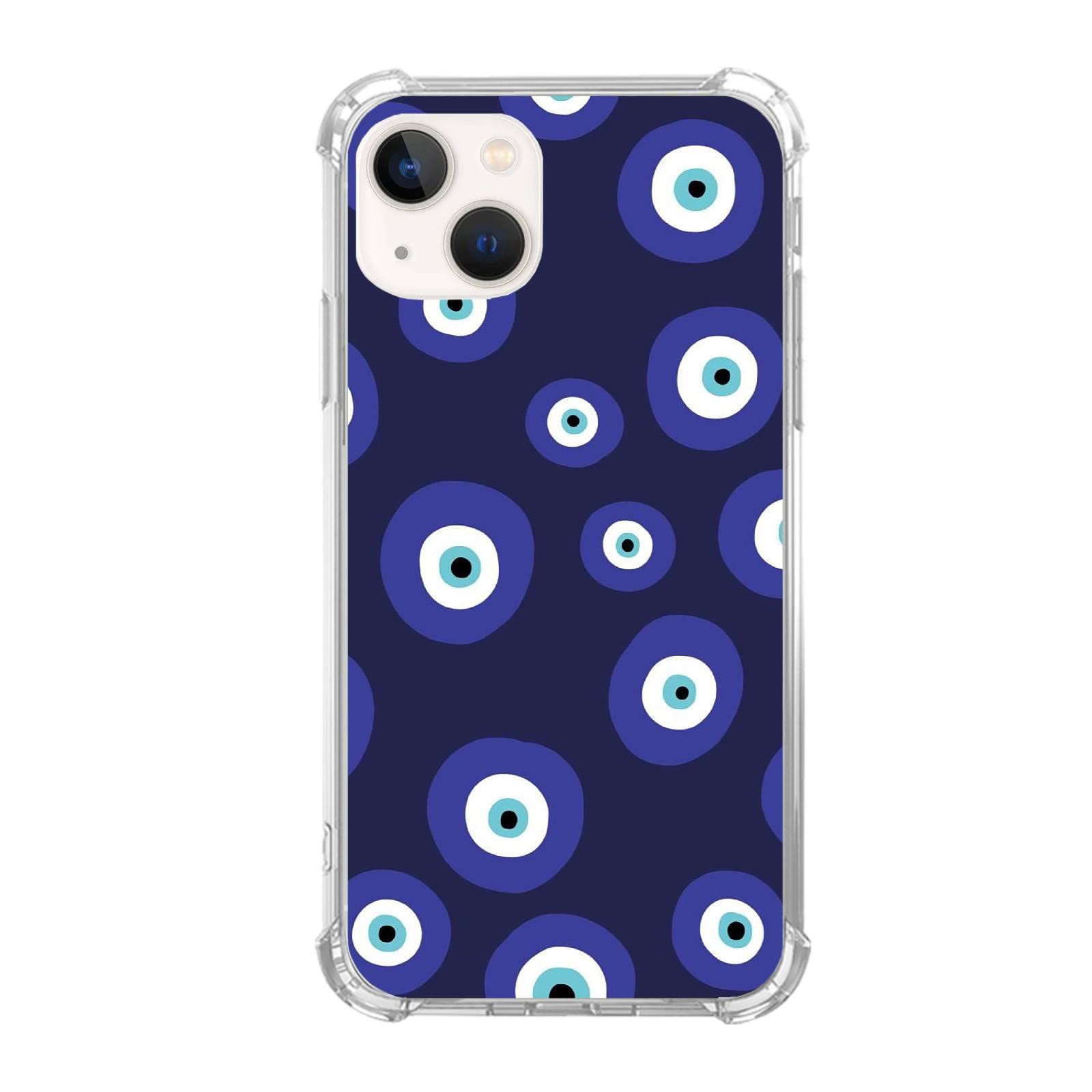 Blue Evil Eyes Case for iPhone 13 Mini,Aesthetic Art Design TPU Shock ...