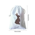 Easter Bags White Fabric Rabbit Silhouette Pouch Simple Candy Cloth ...