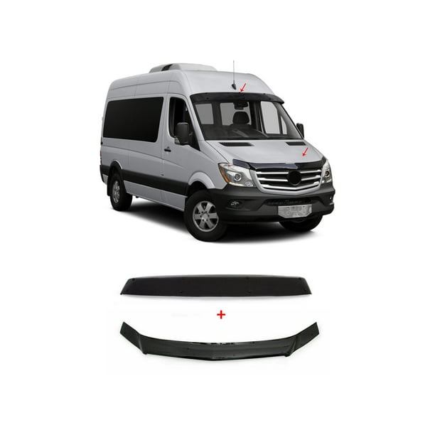 Sun Visor & Hood Deflector Protect Set Black for MB Sprinter W906 2013 ...