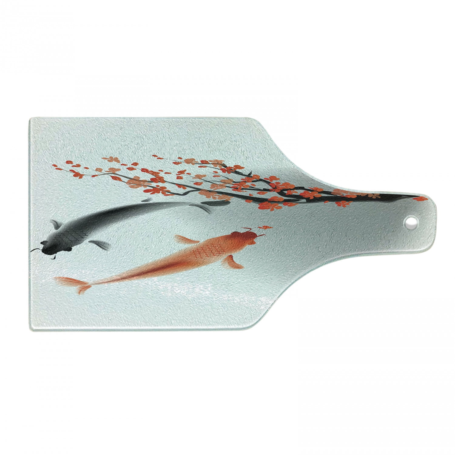 Japanese Cutting Board, Koi Carp Fish Couple Swimming Cherry Blossom ...