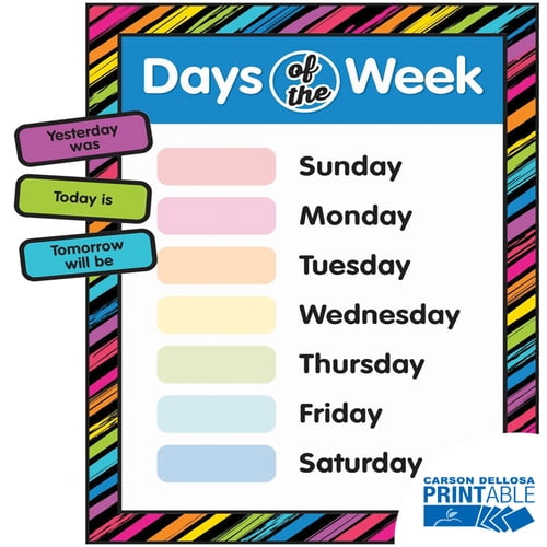 Days Of The Week Free Printable Charts