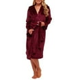 Amvlyk Premium Robes for Women Super Soft Cozy Fleece Hooded Bathrobe ...