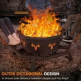 Meteorleg 35 Inch Octagonal Fire Pit,Outdoor Fire Pit,Wood Burning ...