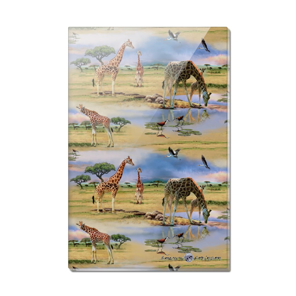 Giraffe Family African Animals Pattern Rectangle Acrylic Fridge ...