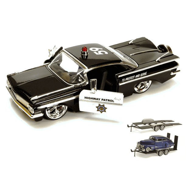 Diecast Car & Trailer Package - 1959 Chevy Impala Highway Patrol Car ...