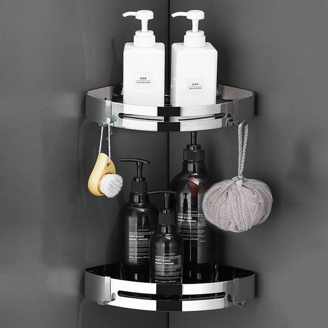 Waterproof Wall-Mounted Stainless Steel Corner Shelf Household Living ...