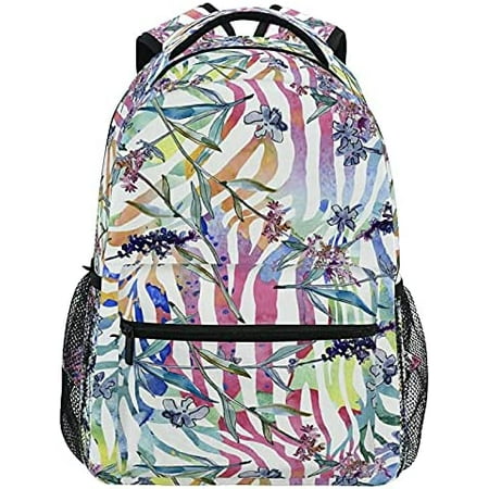 Lavender School Backpack Floral College Knapsack Laptop Rucksack ...