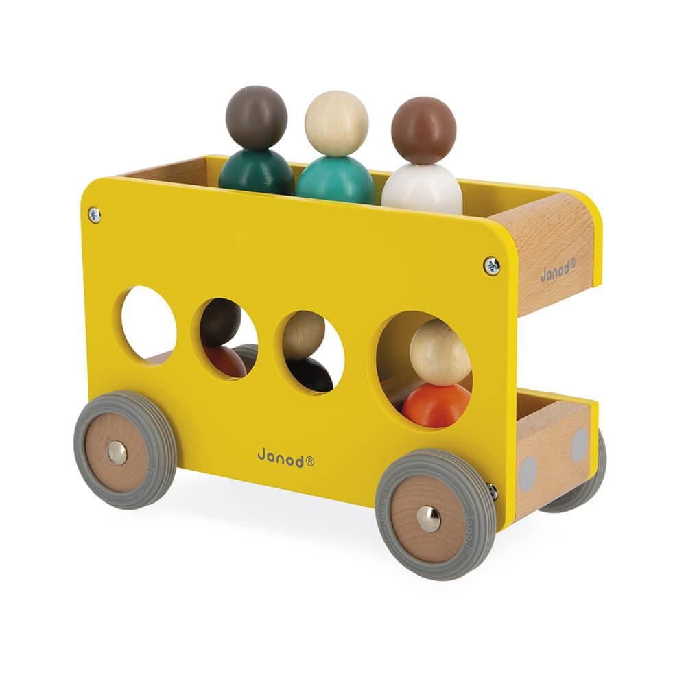 Click here for Janod - Bolid Solid Wood School Bus - Silent Wheel... prices