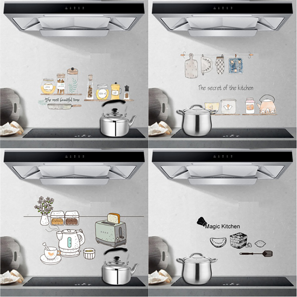 Kitchen Oil Sticker Kitchen Wall Stickers Transparent Oil-proof ...