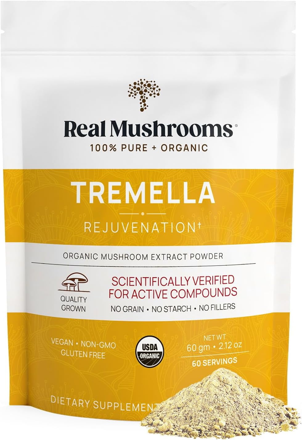 Real Mushrooms Tremella (Rejuvenation) | 1,000 Mg Per Serving | 60 ...