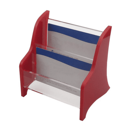 Qianli 2 Tier Acrylic Business Card Holder Display Stand for Office ...