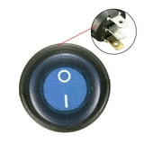 Blue Waterproof On/Off Round Rocker Switch SPST LED Illuminated 12V DC ...