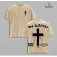 Blessed Cross Graphic Mineral Wash T-Shirt, Faith Inspired Unisex ...
