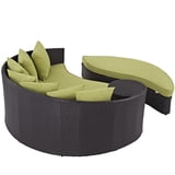 Modway Convene Aluminum and Rattan Patio Daybed in Espresso/Peridot ...