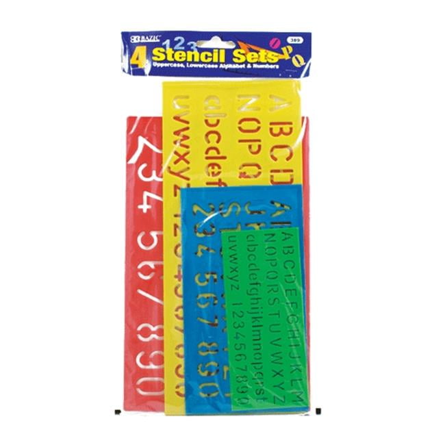 Bazic Products 389-24 BAZIC 10, 17, 20, 27mm Size Lettering Stencil ...