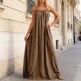 Angala Women Dresses Summer Halter A Line Maxi Dresses Solid Sleeveless ...