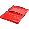 Bruntmor Red 10""x7"" Rectangular Set Of 4 Serving Trays Plates ...