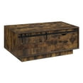 Chickanaw Rustic Oak Coffee Table with Sliding Barn Door - Walmart.com