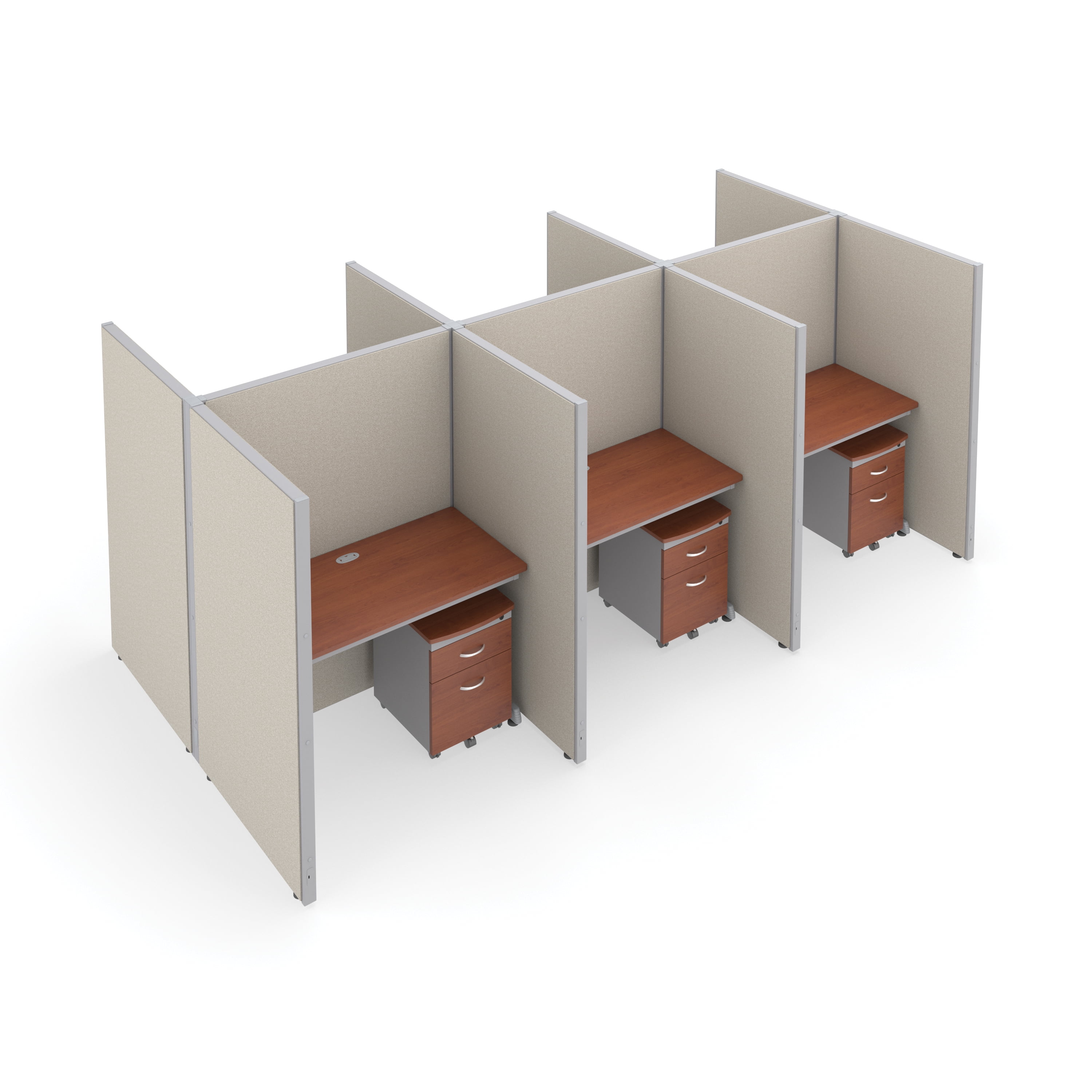 OFM RiZe 2 x 3 Privacy Workstation Unit in Beige and Cherry - Walmart.com