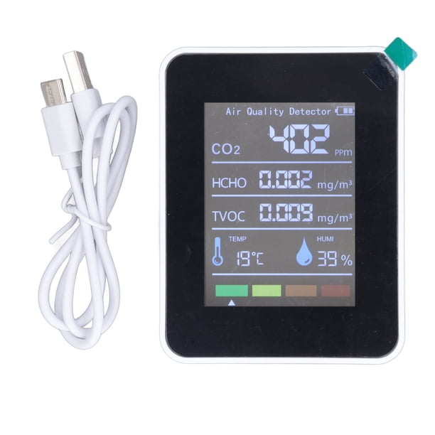 SAYDY Air Quality Monitor 5 in 1 CO2 TVOC HCHO Temperature Humidity ...
