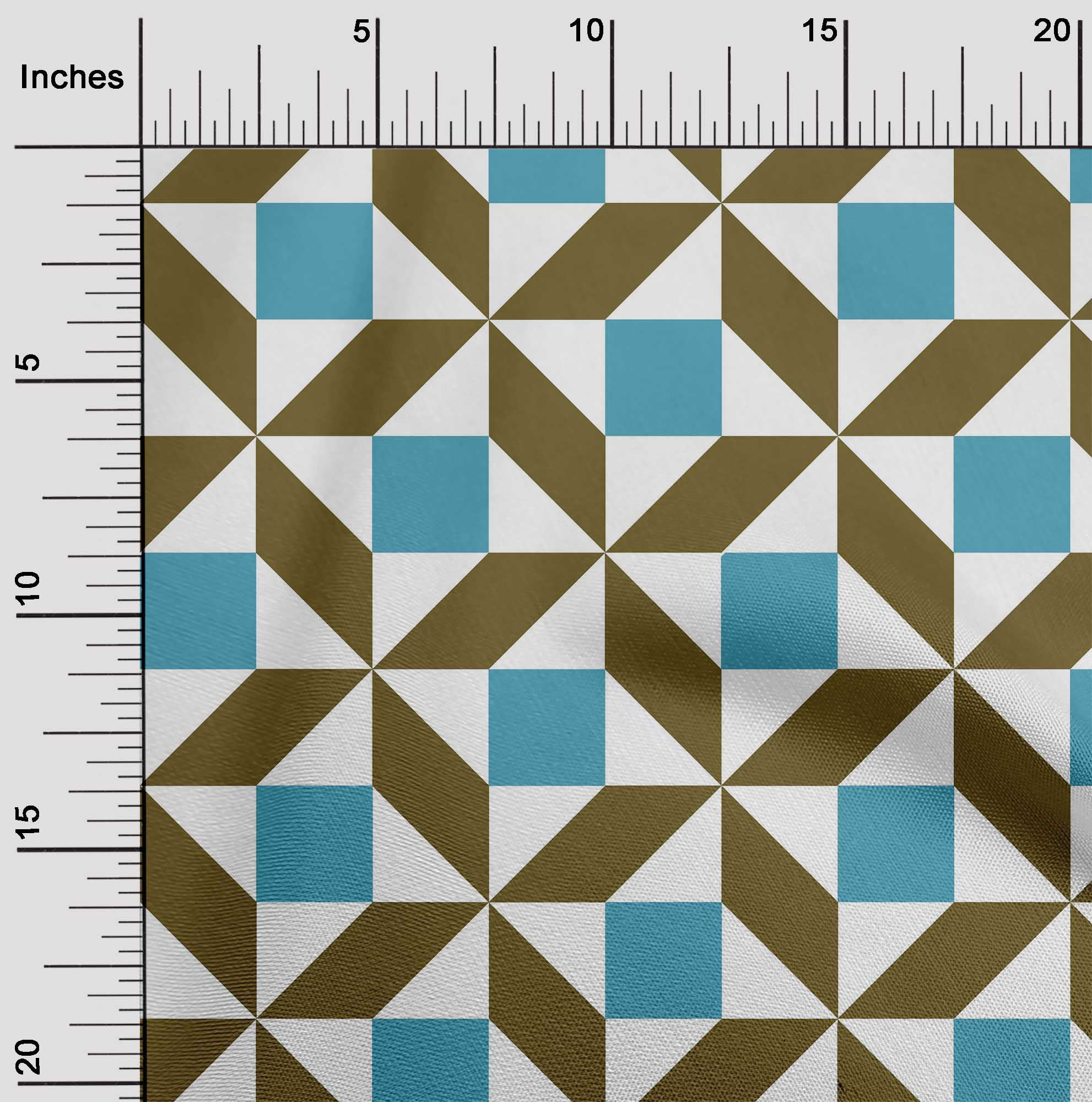 oneOone Cotton Poplin Fabric Triangle|Parallelogram & Square Geometric ...