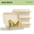 Sugarfiber Disposable 9x6" Compostable Rectangular Hinged Takeout ...
