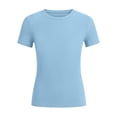 ASEIDFNSA Girls Ribbed Tee Top with Crew Neck Fitted Crop Shape and ...