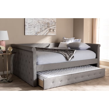 Baxton Studio Eliza Modern and Contemporary Fabric Upholstered Daybed ...