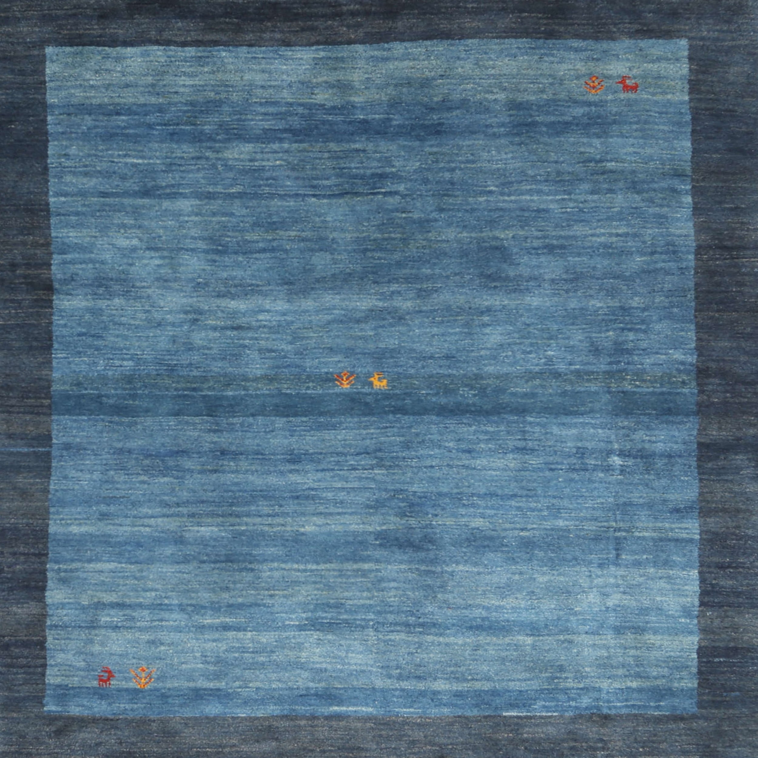 Ahgly Company Indoor Square Contemporary Blue Abstract Area Rugs, 8 ...