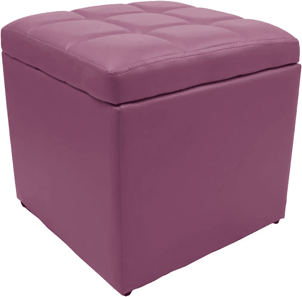 Magshion 16" Square Tufted Storage Ottoman, PU Leather Entryway Shoe ...