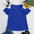 Womens Patriotic Shirts Red White and Blue V Neck Short Sleeve Tops ...