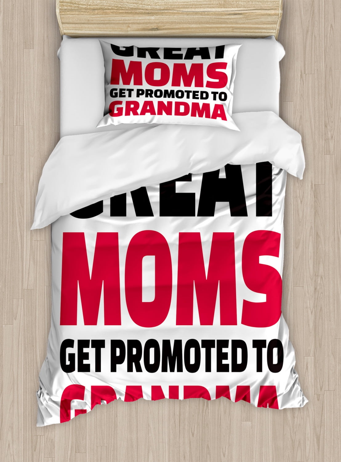 Grandma Twin Size Duvet Cover Set, Great Moms and Grandmothers Slogan ...