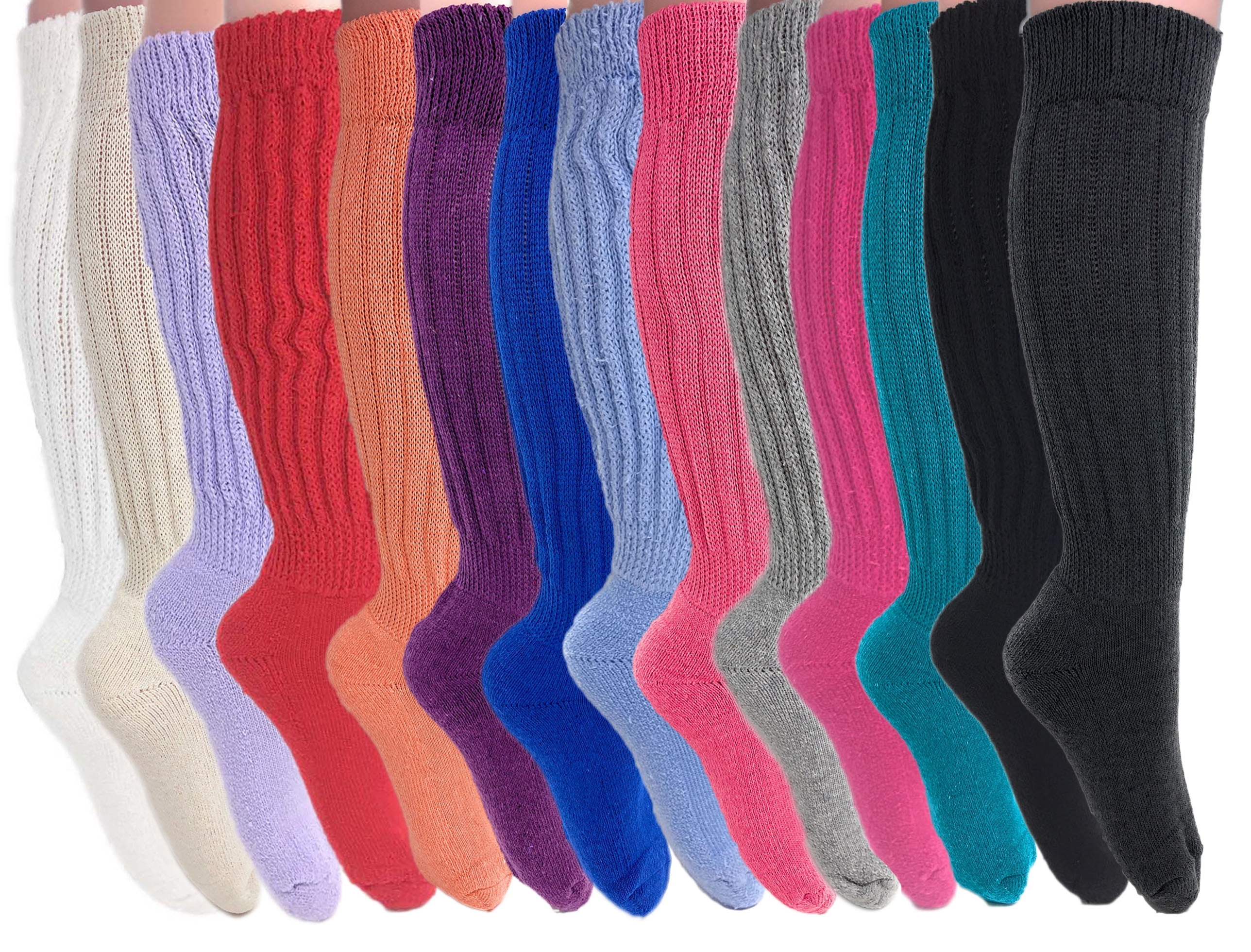 Slouch Socks For Women Cotton Boot Socks 14 Pairs Size 9 11