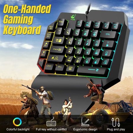 One-Handed Keyboard Left-Hand Gaming Keyboard 39-Key Wired Universal ...