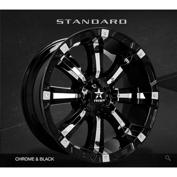 17" Black With Silver Inserts 94R Wheel by RBP (Rolling Big Power) 94R ...