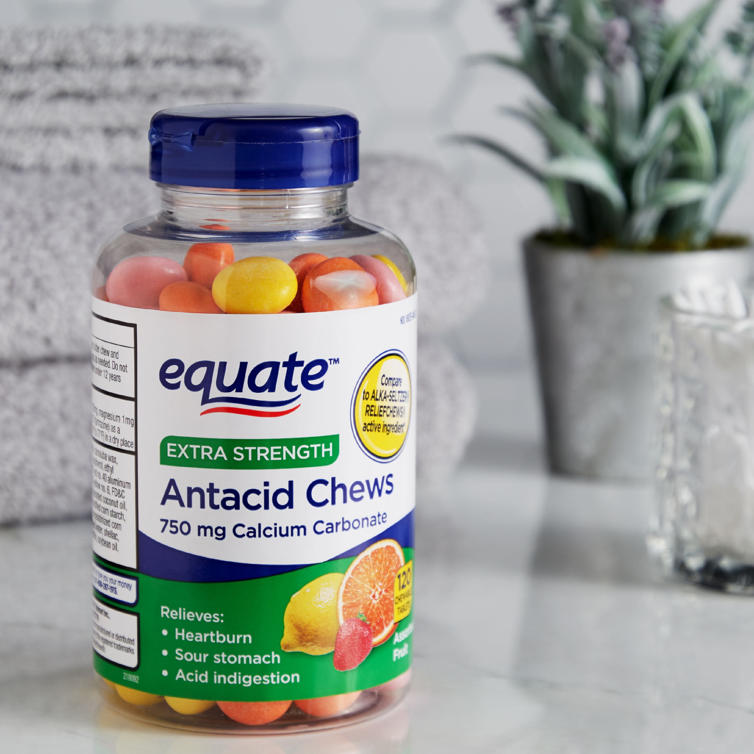 Equate Extra Strength Calcium Carbonate Antacid Chewable Tablets for ...
