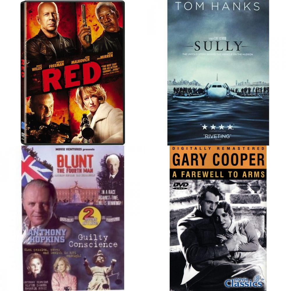 Assorted 4 Pack DVD Bundle: Red, Sully, Blunt the Fourth Man / Guilty ...