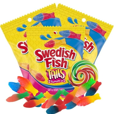 SWEDISH FISH Tails 2 Flavors in 1 Soft & Chewy Candy, 8 oz - Walmart.com