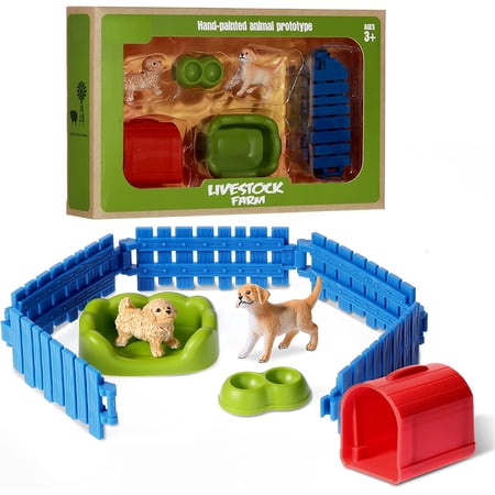Lepai 9 Pieces Cute Dogs Animal Toys Set for Boys Girls Realistic Puppy ...