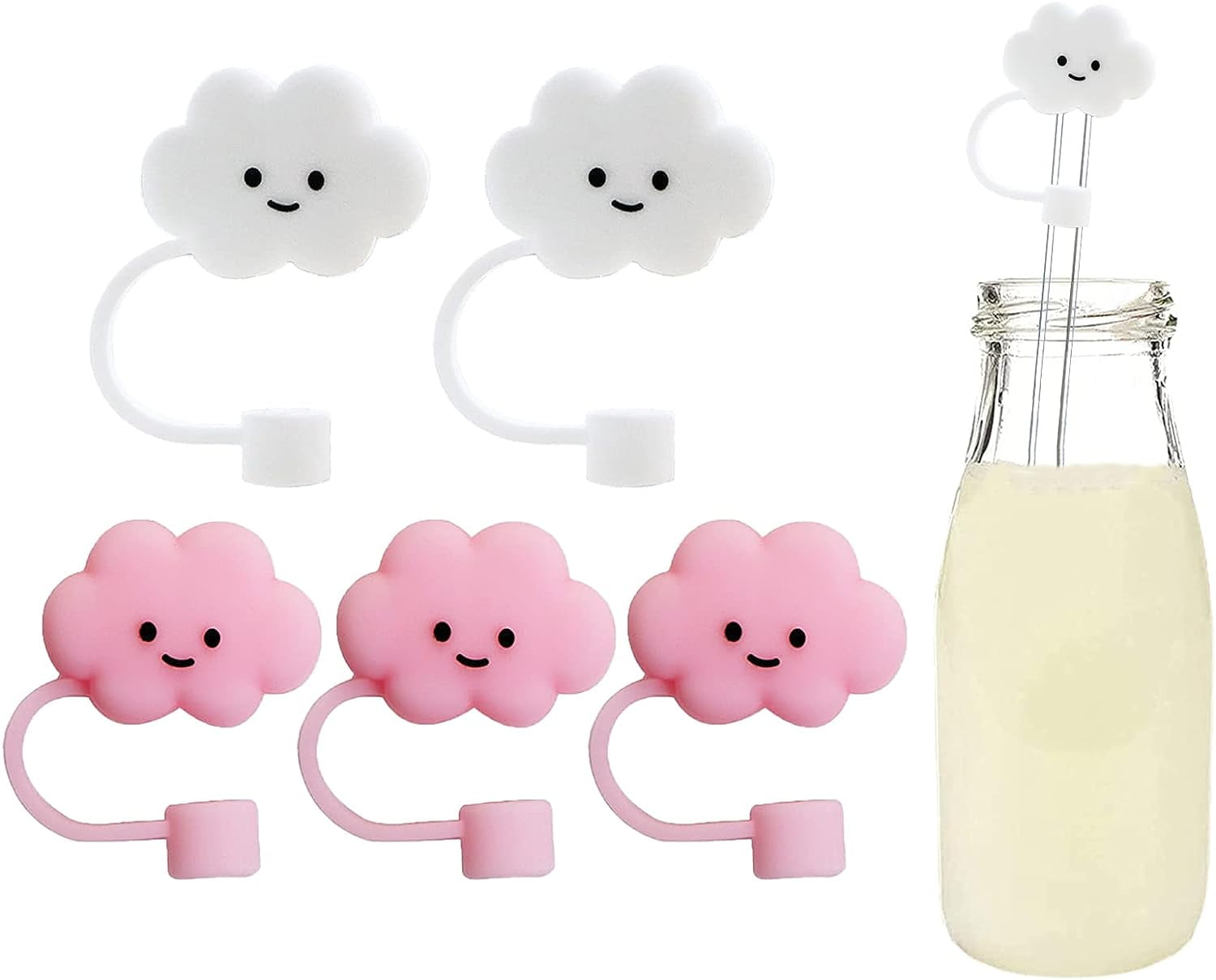 6Pcs Straw Cover Cap, Straw Covers Cloud, Cloud Straw Toppe, Traw ...