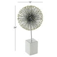 Decmode Contemporary 24 inch silver iron star ball sculpture with gold ...