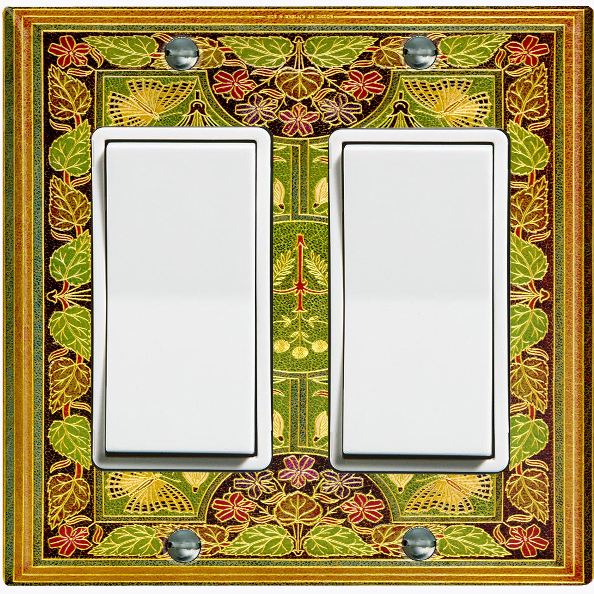 Metal Light Switch Plate Cover Elegant Victorian Floral Leaf Butterfly ...
