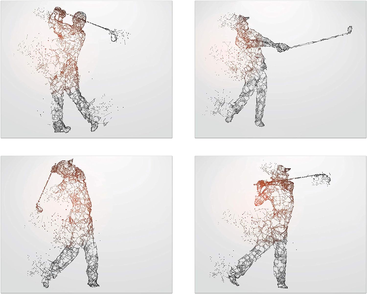 Summit Designs Golf Geometric Wall Art Prints - Particle Silhouette ...