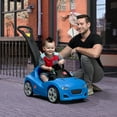 Step2 Baby Step Whisper Ride Buggy Handle, Blue Cruiser Push Car and ...