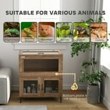 PawHut 60.5 Gallon Stackable Reptile Tank with Top Opening, Doors ...