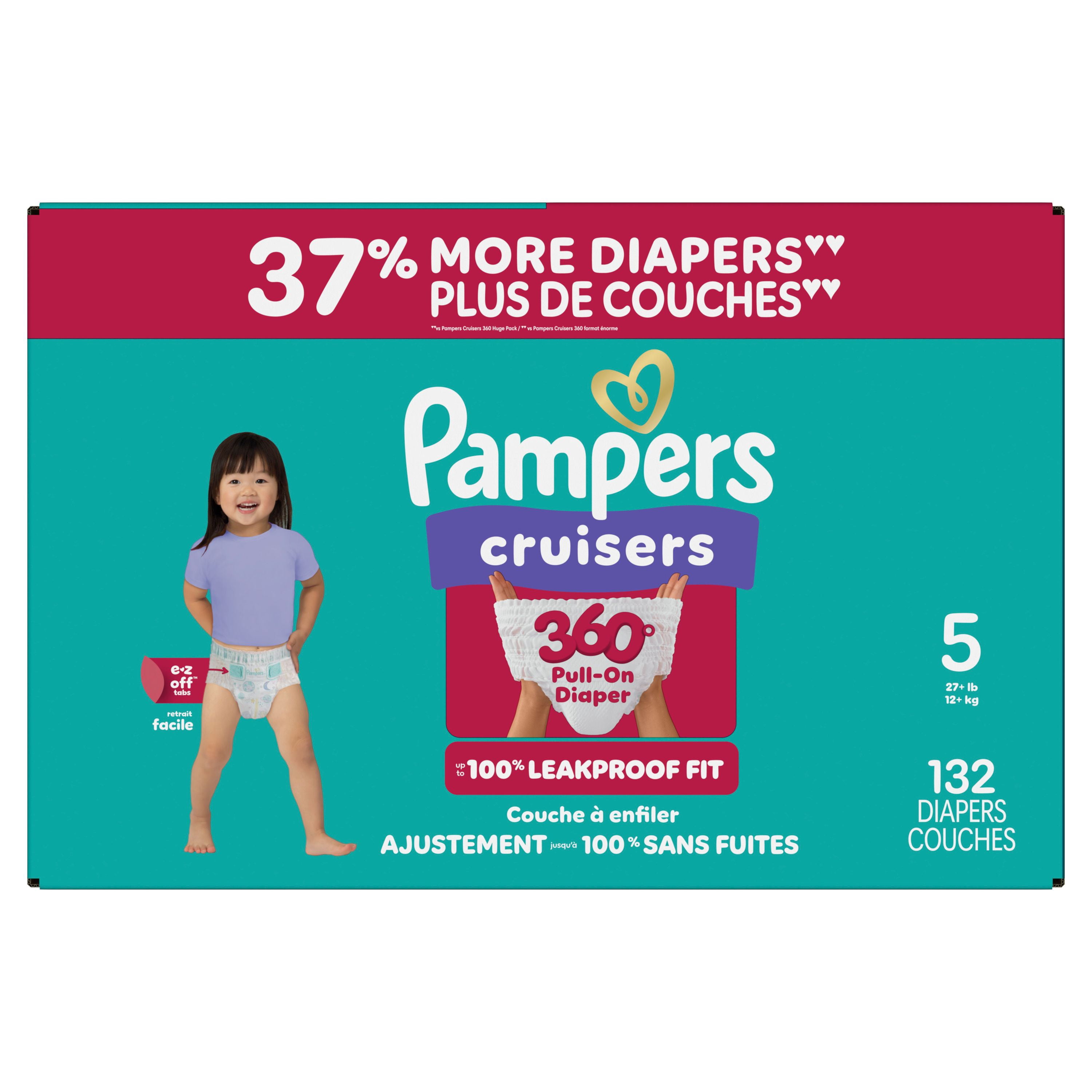 Pampers Diapers - Cruisers 360° - Size 5, up to 100% Leakproof Fit ...