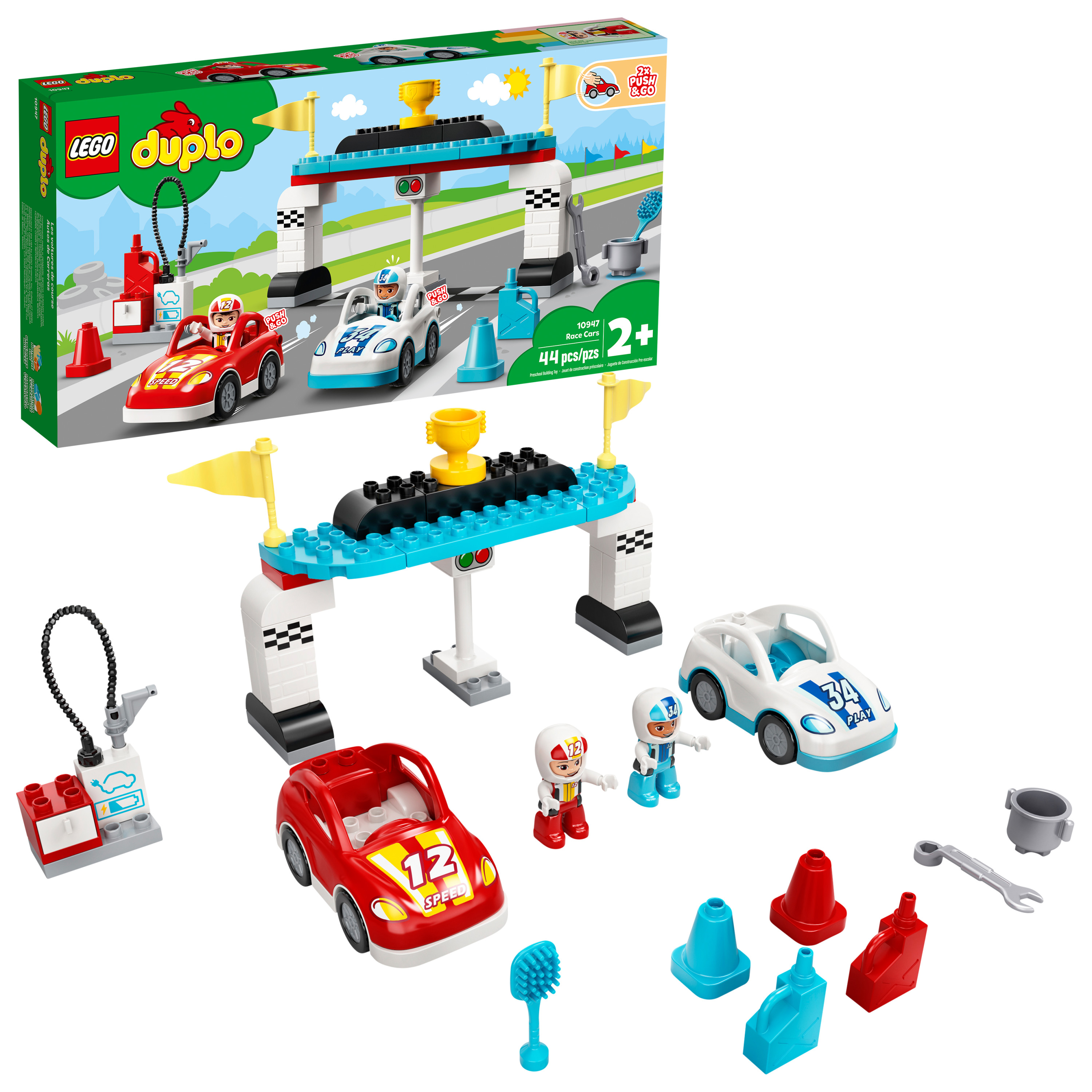 LEGO Duplo Town Race Cars 10947 Building Set 44 Pieces Walmart