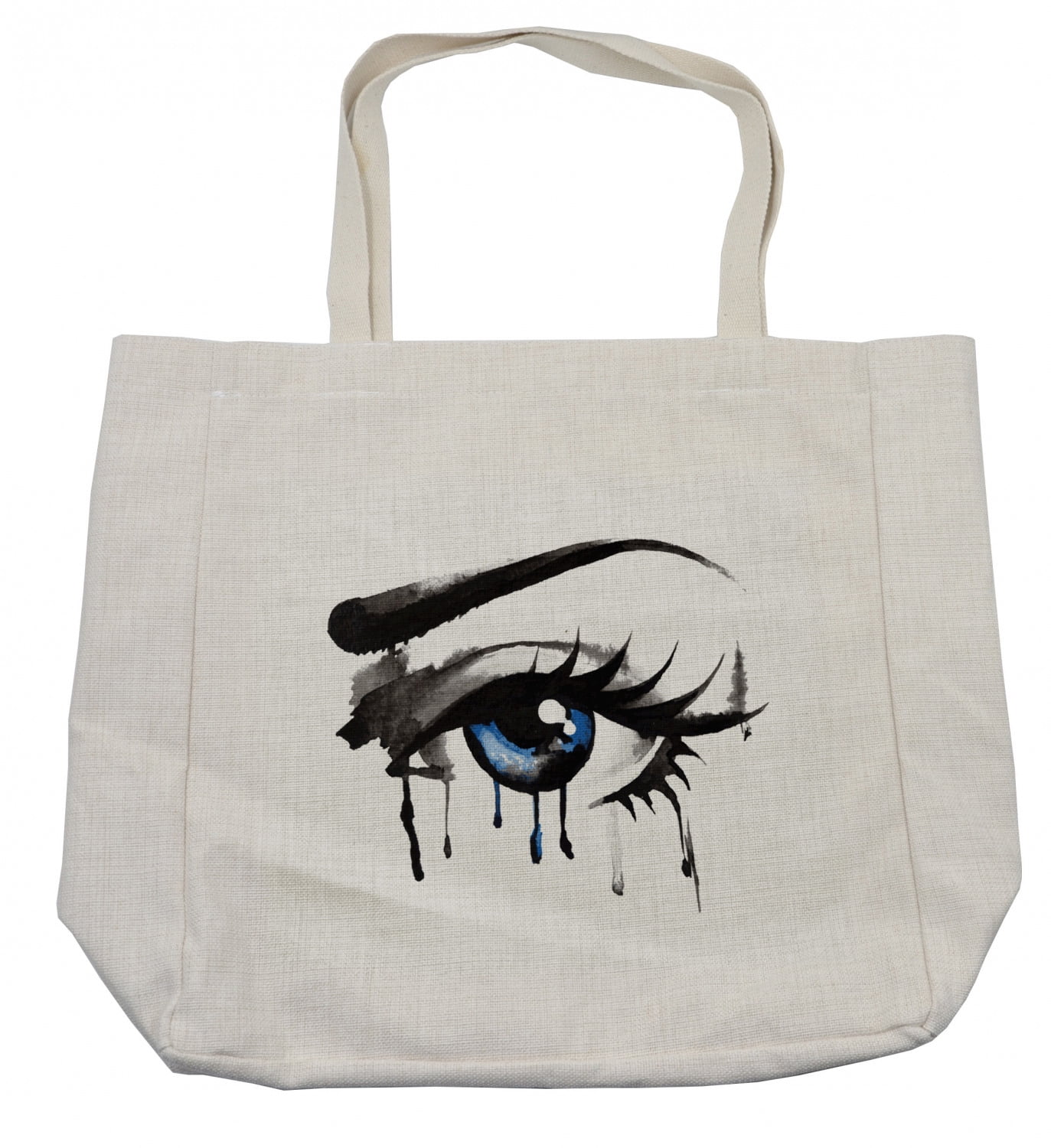 Eye Shopping Bag, Dramatic Art of a Woman Eye with Dripping Paint Curvy ...